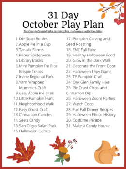 31 Days October Halloween Activities - Fun Orange County Parks